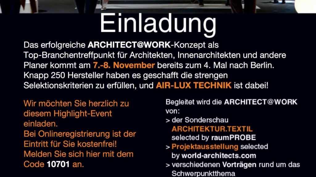 Architect@Work Berlin 2018 | air-lux